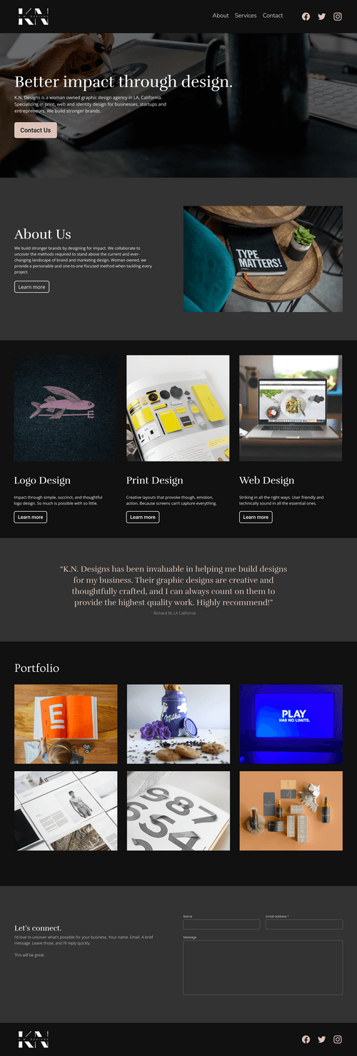 Free graphic design website template | Durable